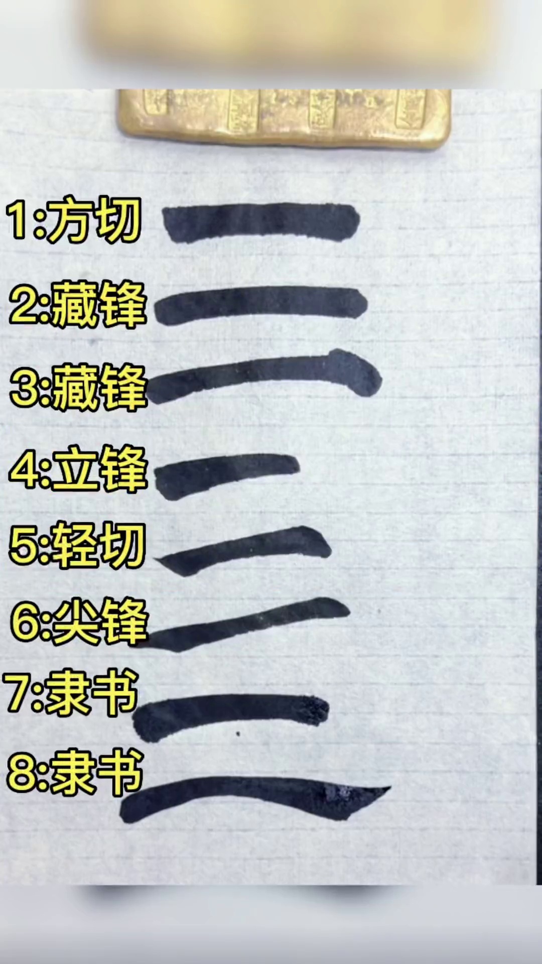 横画的8种起笔零基础学书法练字规范字书写书法零基础教学