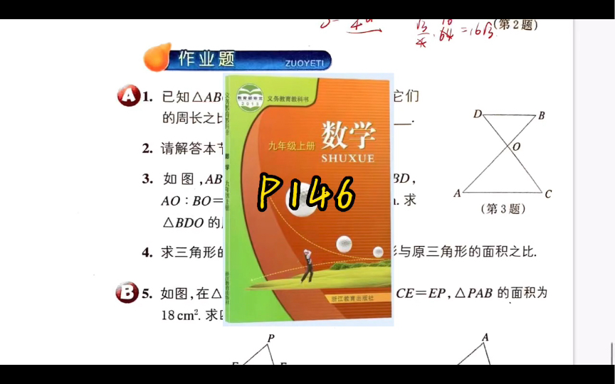 【作业讲解】4.5.2.相似三角形性质及其应用|九上|浙教版|P146