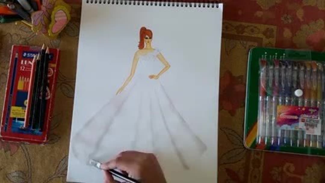 服装设计图基本画法,万众瞩目的宴会晚礼服,你喜欢吗?