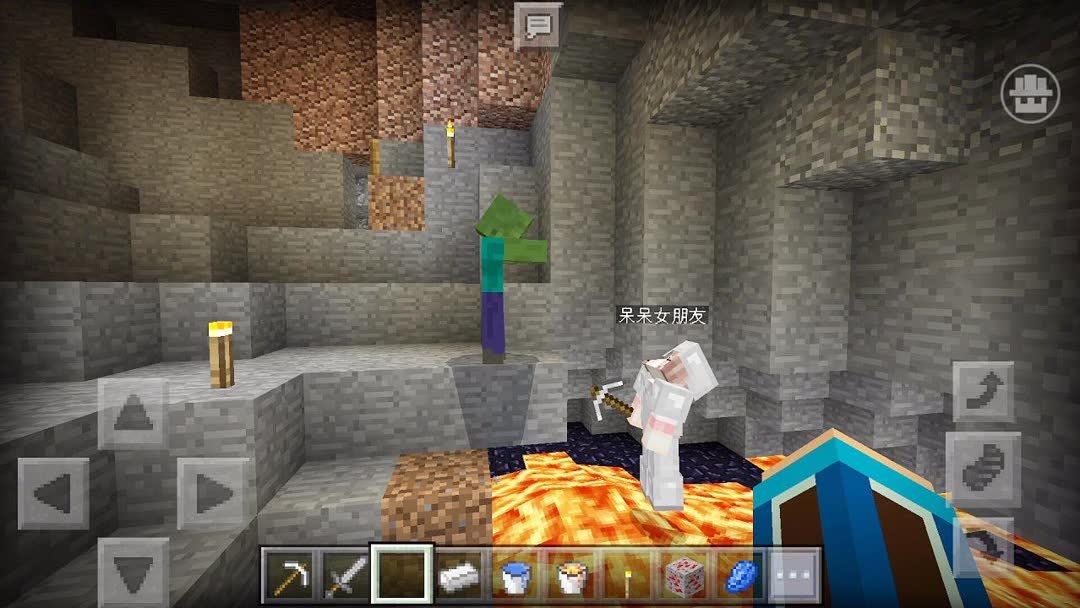 我的世界矿洞探险14 女朋友竟被它推下岩浆,持剑怒杀偷袭者