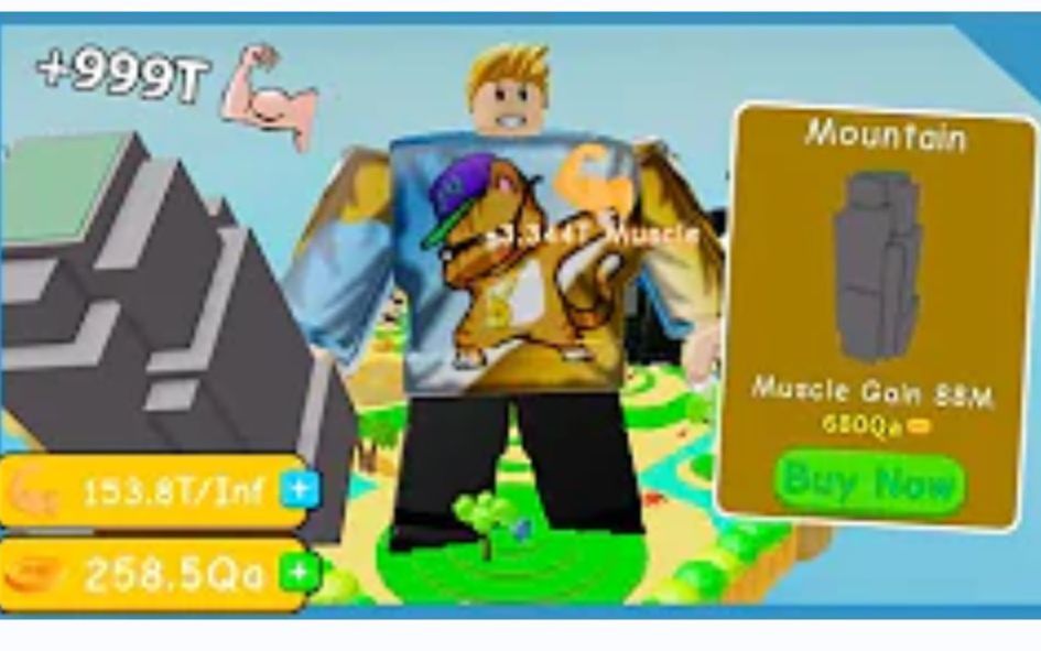 [举重模拟器]在roblox中变成比山还大的巨人!