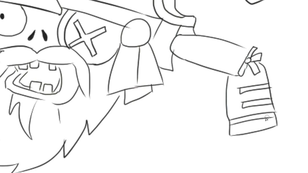 简笔画大全《植物大战僵尸》海盗僵尸卡通简笔画