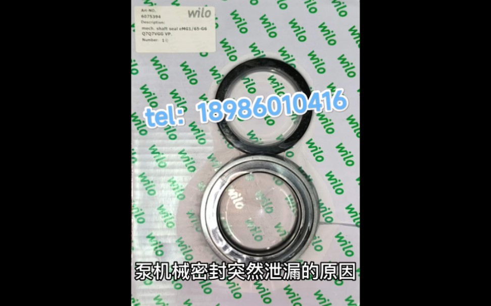 威乐配件丨售后技术分析丨泵机械密封突然泄露的原因