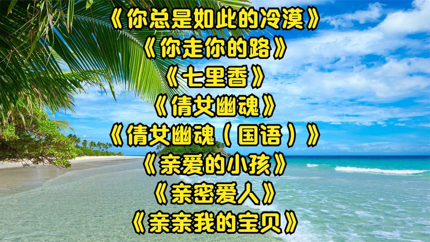 《你总是如此的冷漠》《你走你的路》《七里香》《倩女幽魂》