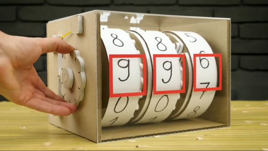用硬纸板做的DIY机械计数器,牛人这脑洞让人佩服
