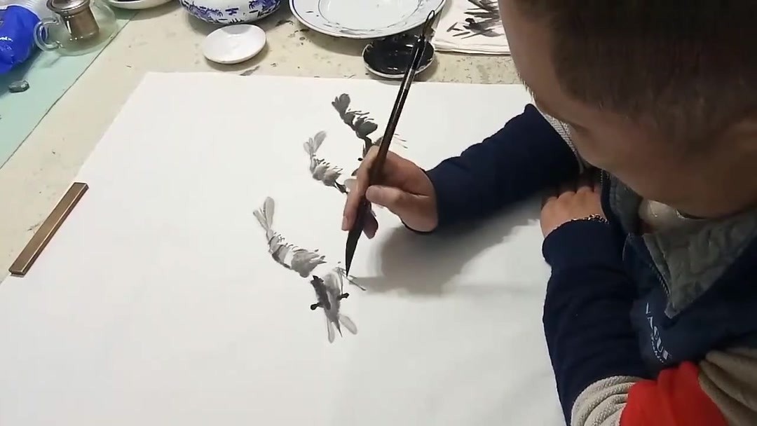 绘画教学:国画入门基础,水墨画虾,值得学习!