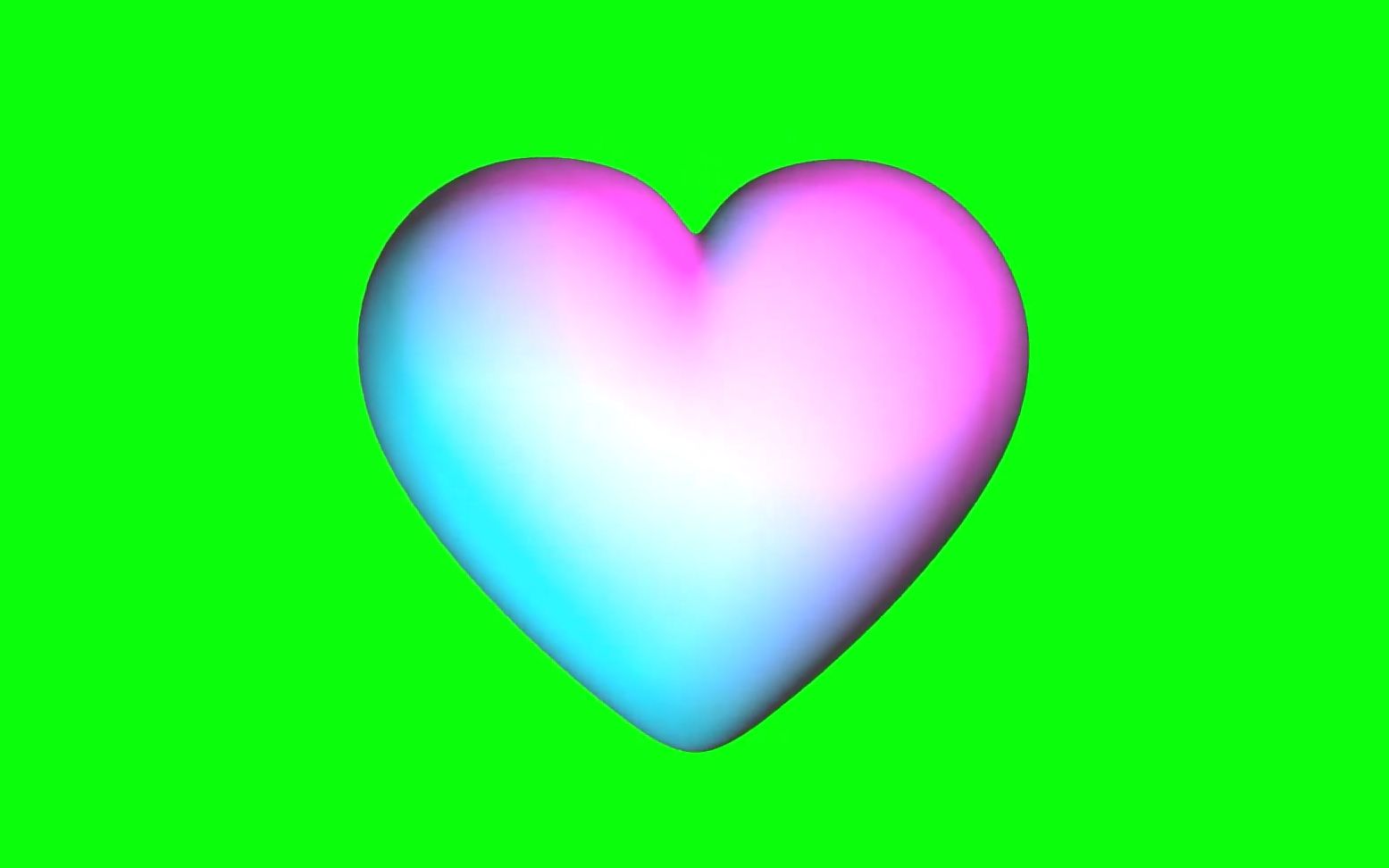 绿幕抠像旋转的爱心视频素材
