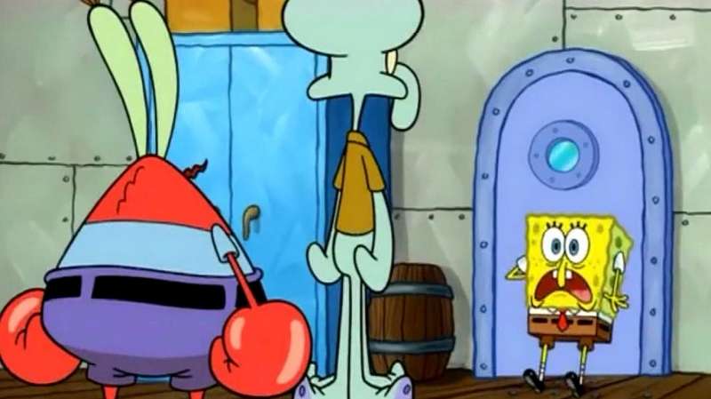 海绵宝宝-海绵宝宝手指受伤,肿的非常大,被章鱼哥发现了!