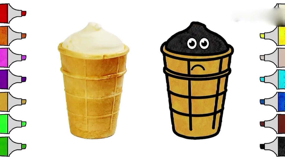 儿童动漫,教小朋友们学画美味的冰淇淋雪糕 ,创意儿童美术课程