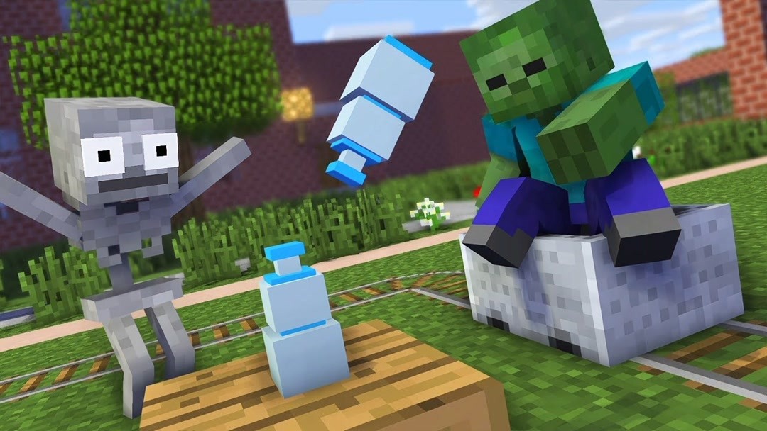 我的世界怪物学院 搞笑动画 怪物们组团翻转瓶子 绝招呀!