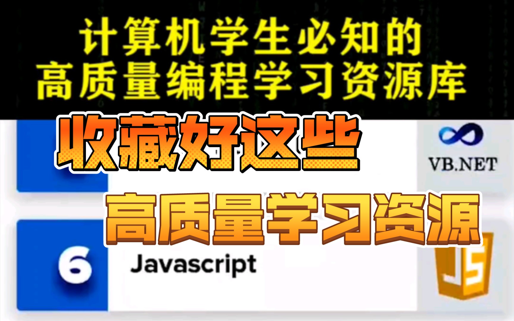 计算机学生必知的高质量编程学习资源库,非常适合自学编程的朋友