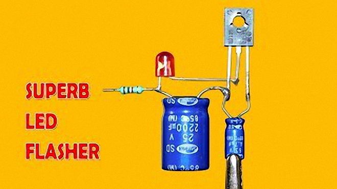 用一只晶体三极管制作的LED闪光电路