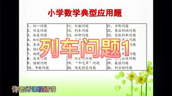 小学数学典型应用题系列《列车问题1》 :过桥、追及、相遇