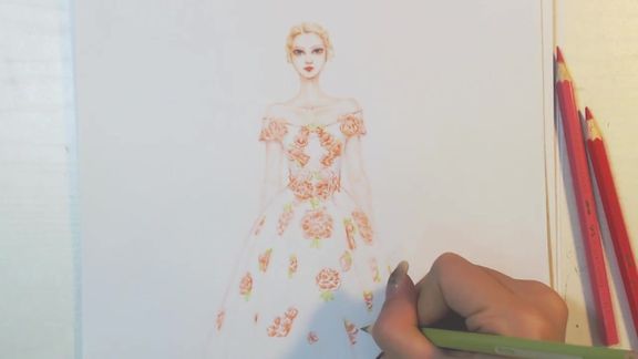 服装设计:仅是设计稿就这么惊艳,制作出来怎一个“美”字了得!