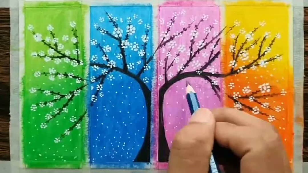 教你画春夏秋冬四季变换,你眼中的季节是什么颜色呢?