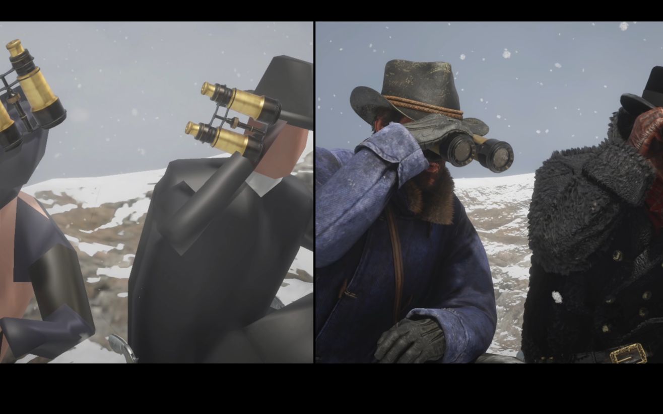 荒野大镖客2 修改游戏图形后的超低画质与最低画质和加最佳画质对比