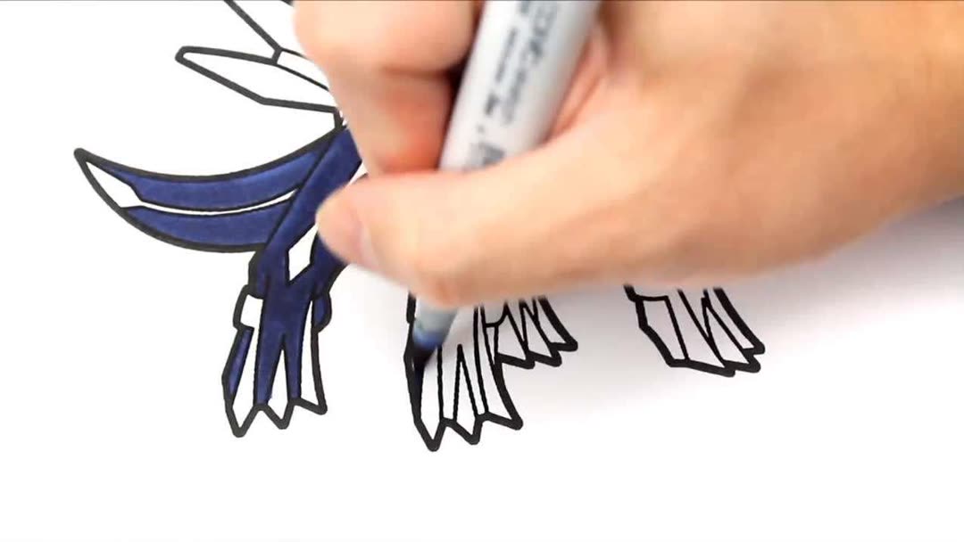幼儿简笔画 画可爱的小神兽并涂上亮丽的色彩