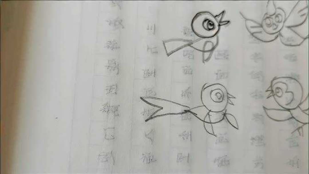 简笔画,画几只小鸟。