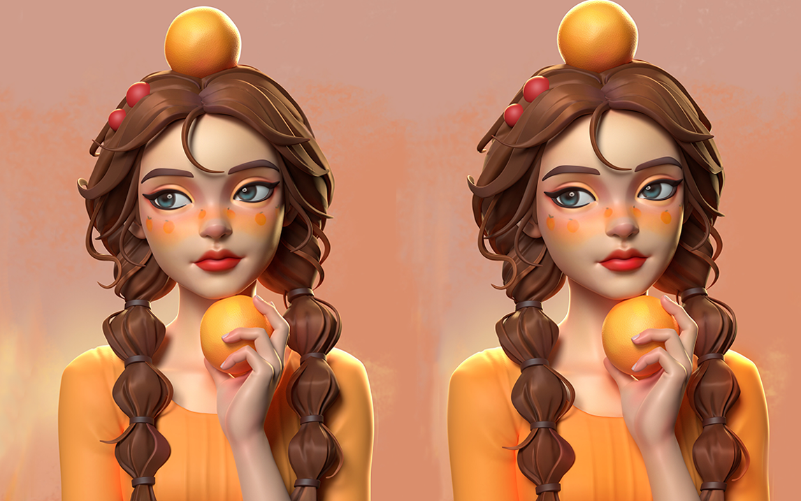 【zbrush入门教程】卡通角色半身像雕刻/zb上色方法与技巧讲解-3D...