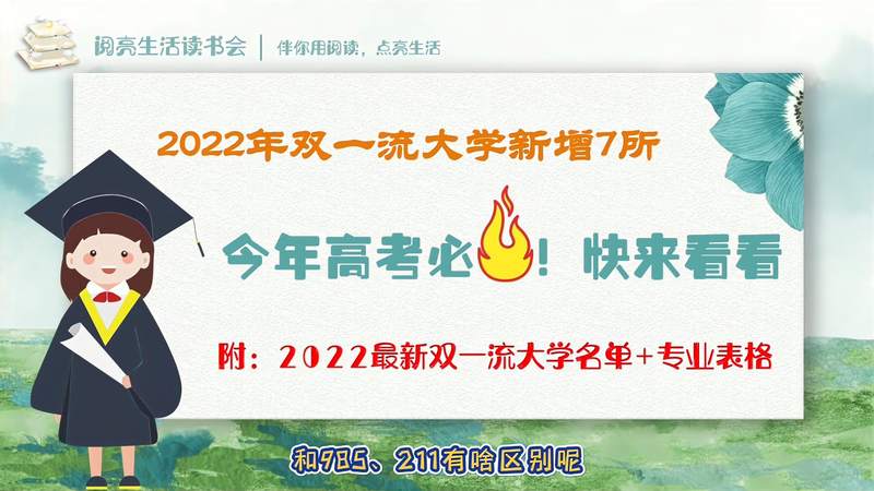 事关2022年高考志愿填报!最新双一流大学和专业名单,区别985211