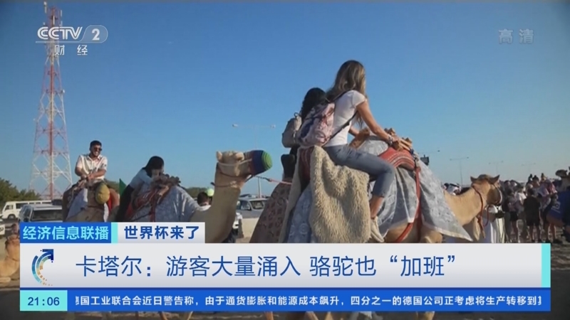 [经济信息联播]世界杯来了 卡塔尔:游客大量涌入 骆驼也“加班”