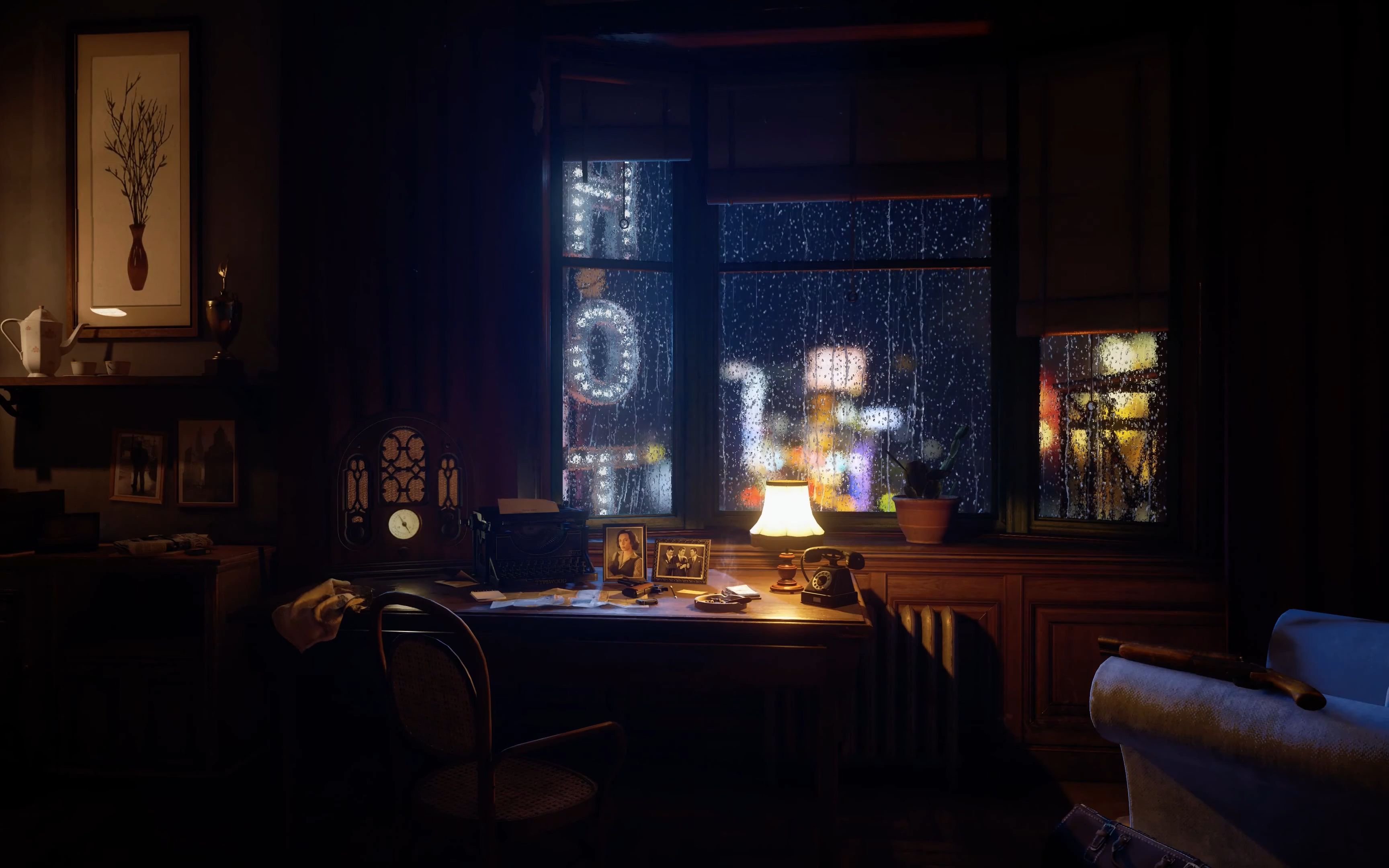 ...里休息吧/雨落在窗户上,温暖的壁炉,滴答的钟声,翻动书本氛围/助眠学习