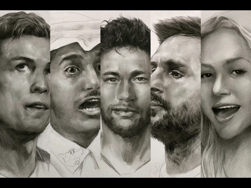 世界杯绘画合集,国足什么时候到场?