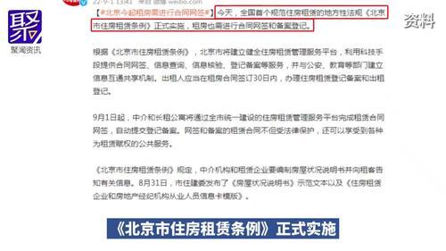 北京今起租房需进行合同网签