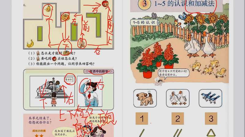 人教版数学一年级上册第5课1到5的认识和书写