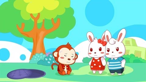 兔小贝安全教育动画 第3季 第3集 不在井盖上玩耍