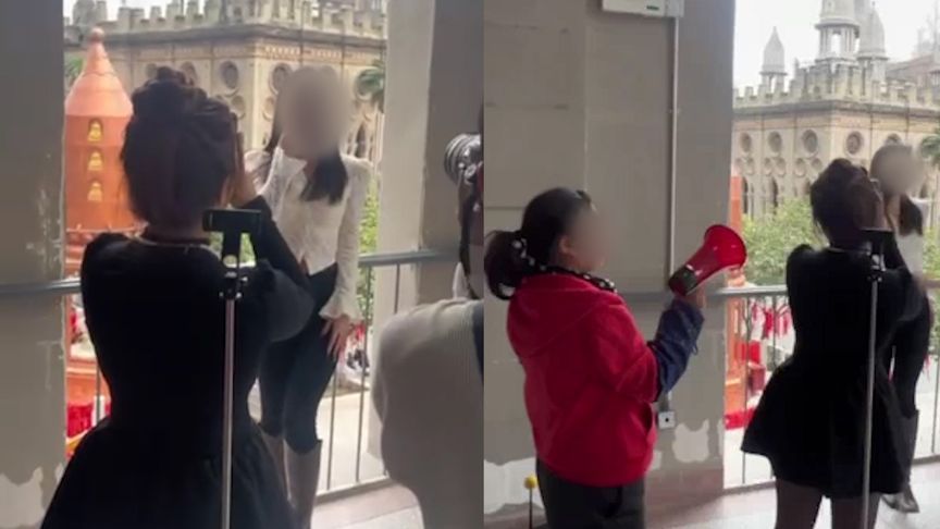 女子吐槽保洁早下班,竟持喇叭“驱赶”拍照游客,景区:提前清场