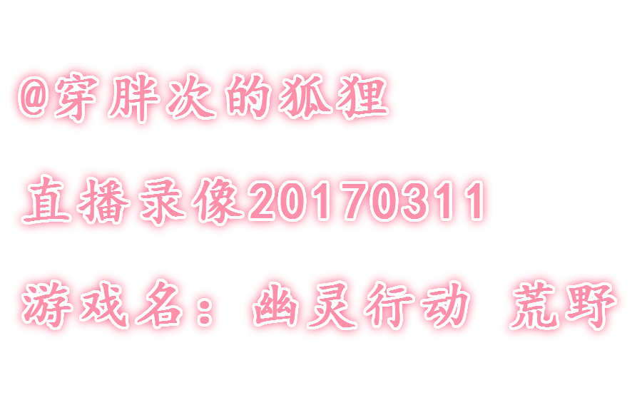 【20170311】穿胖次的狐狸直播录像 游戏名:幽灵行动 荒野