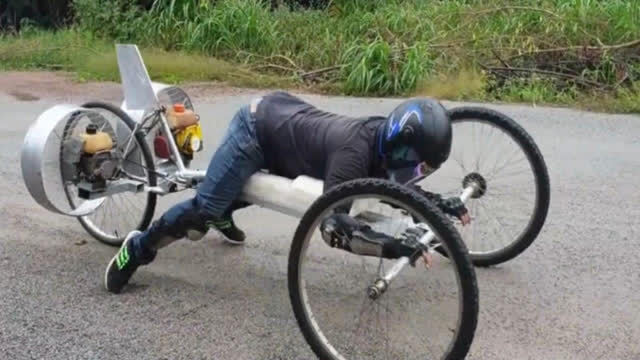 小伙奇思妙想,将风扇安装在三轮车上真的能够提升速度吗?