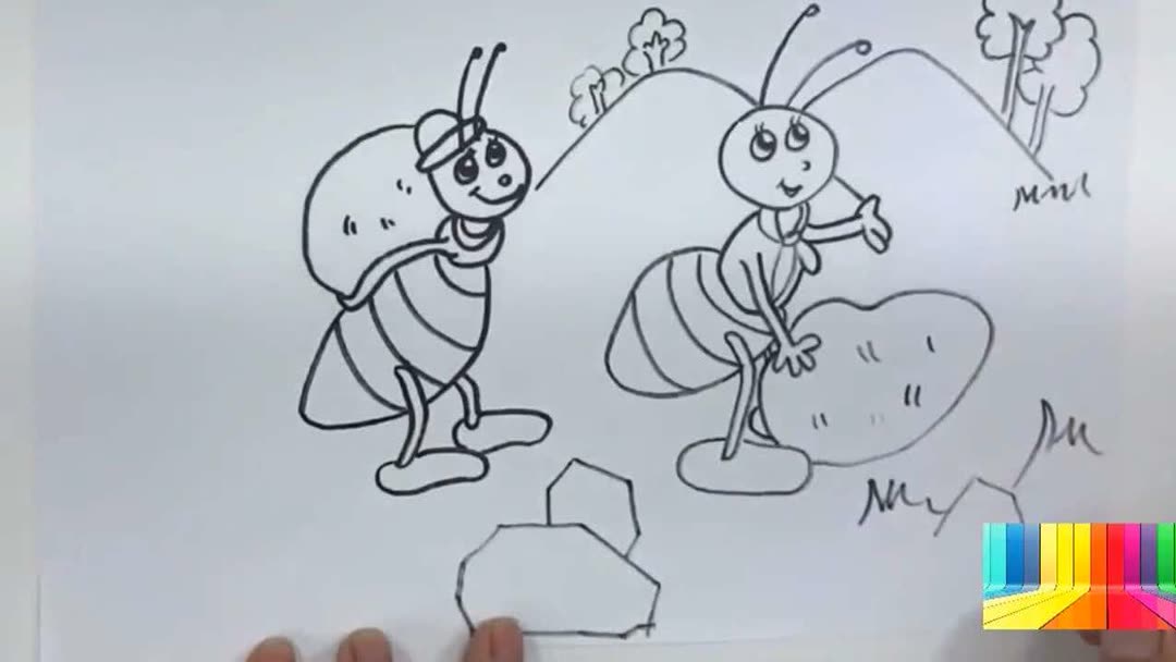 简单形象儿童简笔画手工diy蚂蚁的快乐生活