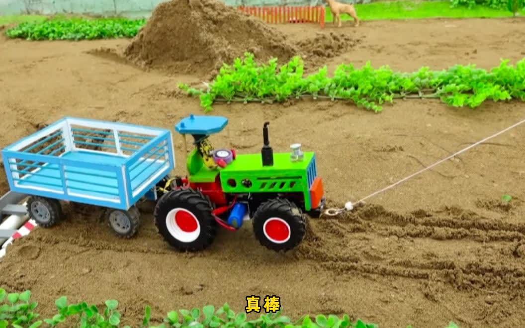 儿童工程车动画:吊车正在修建地下水管