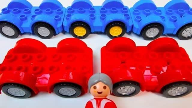 拼搭红蓝轿车 卡车积木玩具