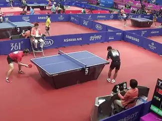 2014仁川亚运会乒乓球团体预选赛中国VS新加坡_张继科VS李虎