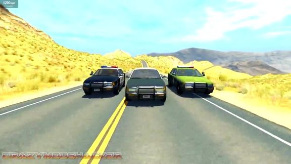BeamNG:模拟非法飙车,发生车祸,请文明驾驶,生命第一