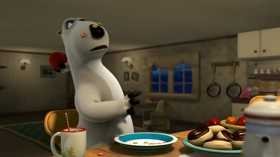 北极熊做梦梦游仙境,快来看吧,搞笑的韩国搞笑动画贝肯熊