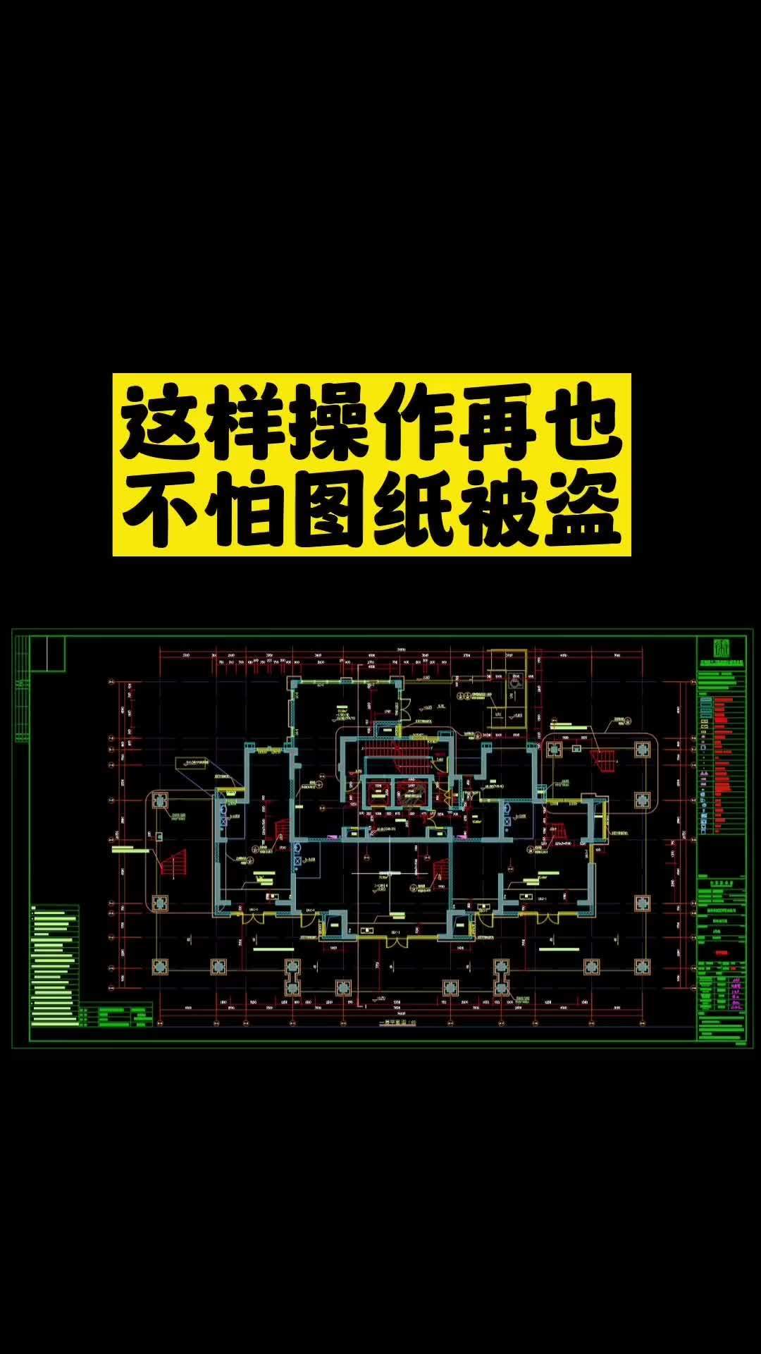 这样操作再也不怕图纸被盗#CAD图纸 #图纸保护