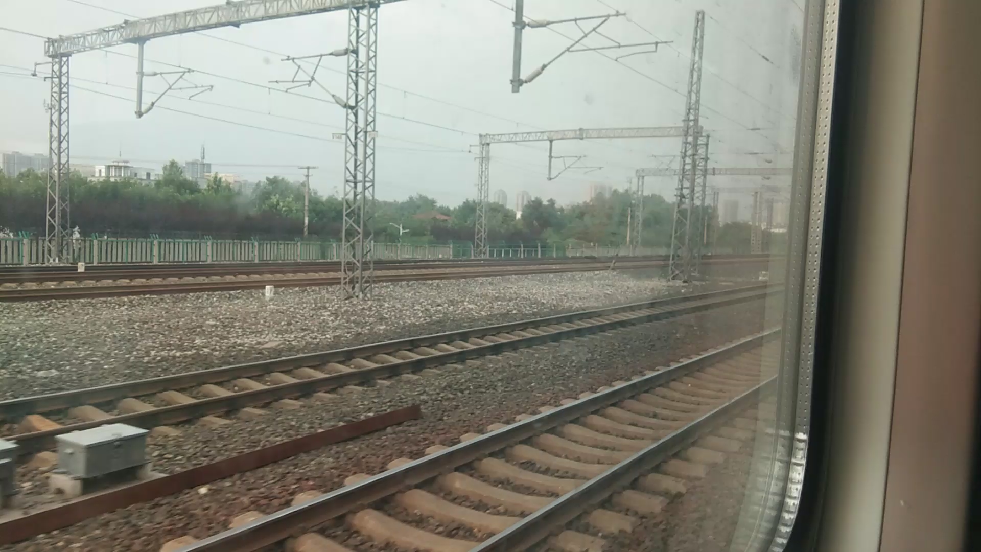 火车视频 7054临淄进站