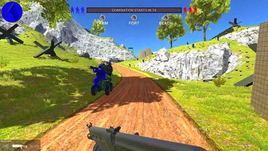 战地模拟器:使用野牛冲锋枪和小红人玩耍!