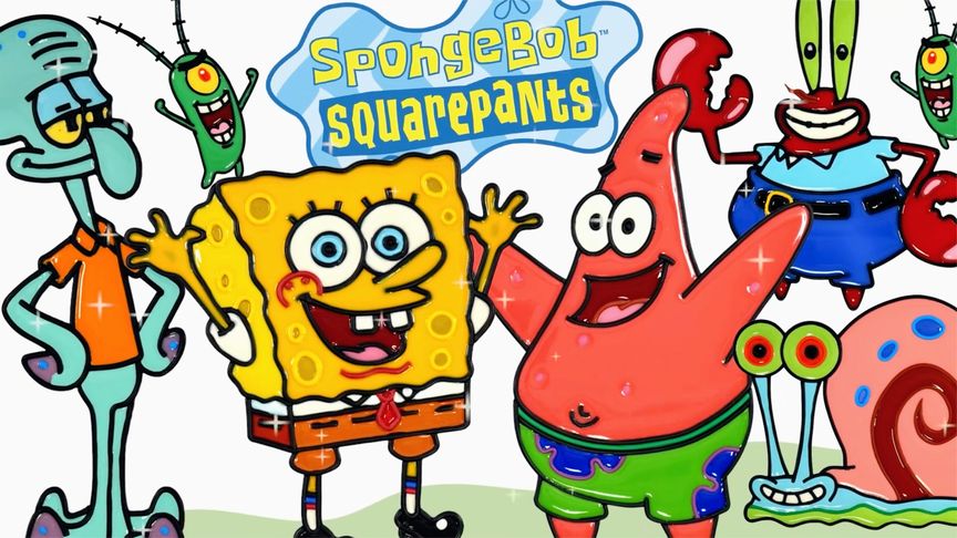 儿童启蒙绘画:绘画海绵宝宝和派大星,教孩子早教启蒙