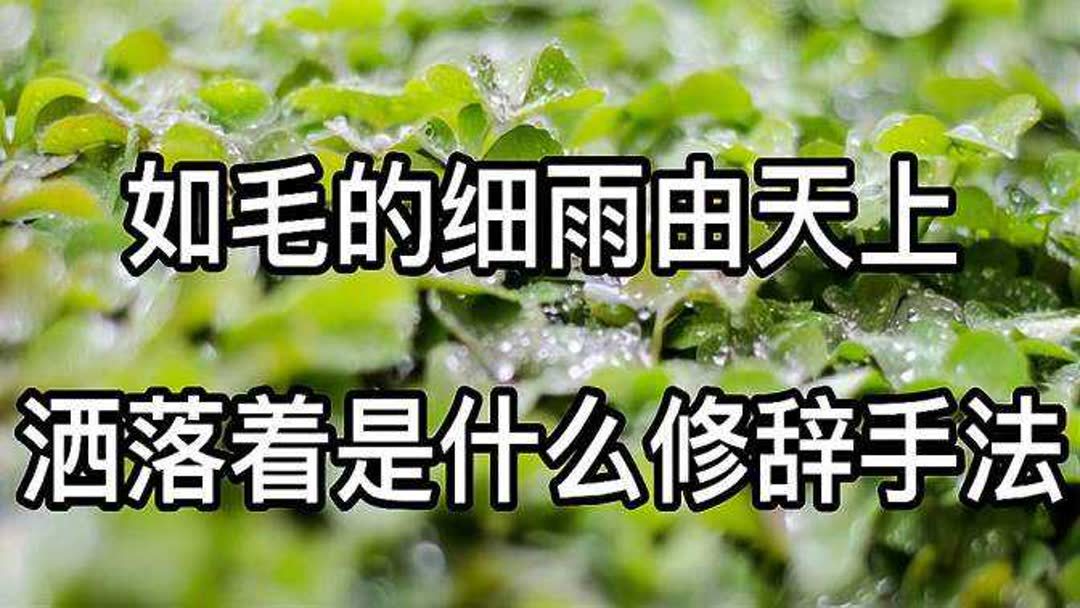 如毛的细雨由天上洒落着是什么修辞手法?
