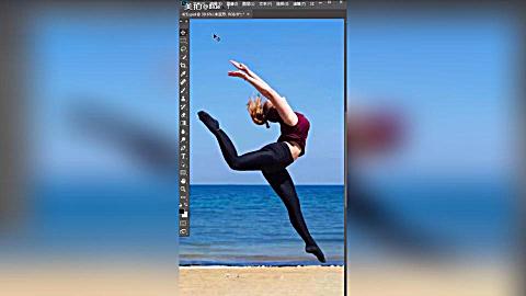 ps操控变形工具P出一字马教程