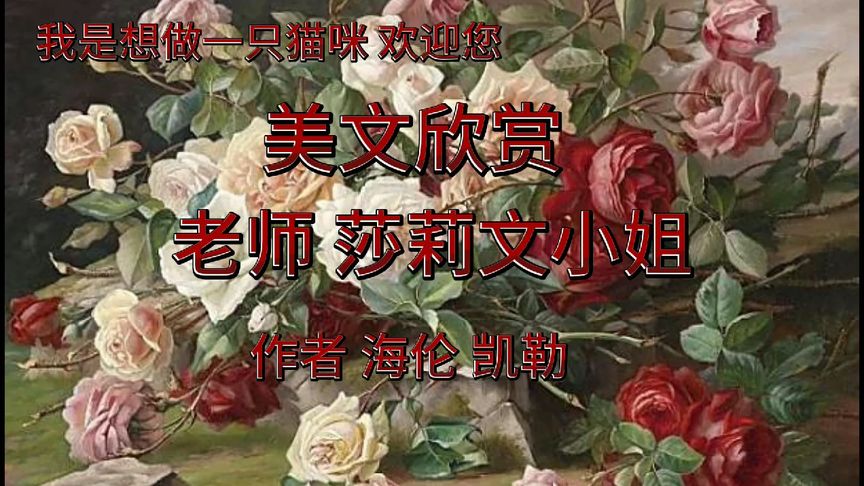 美文欣赏 老师莎莉文小姐作者 海伦 凯勒