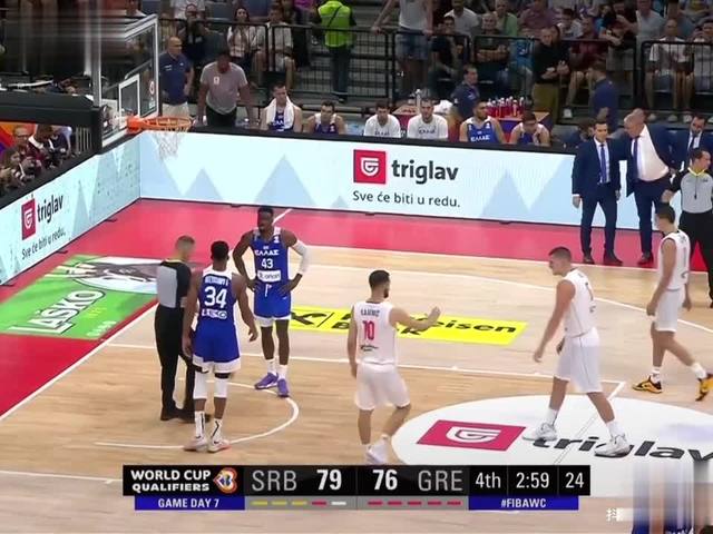 2022年男篮世界杯预选赛,塞尔维亚vs希腊,第四节(2)字母哥大战约基奇