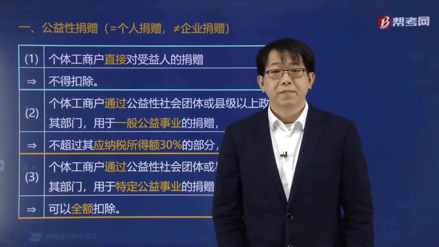 帮考网初会考试郑晓博老师详细讲解公益性捐赠怎么做税前扣除?