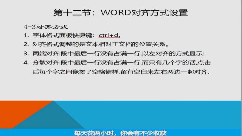 第十二节:Word对齐方式设置