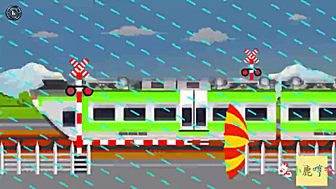 成长益智玩具,火车轨道受暴风雨破坏,动车组门停驶